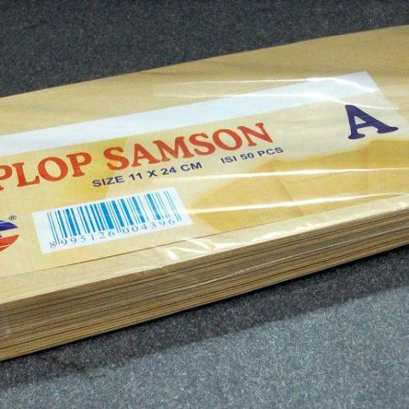 Amplop Coklat, Spesifikasi : Samson, Ukuran 11x24 cm, Isi 100 lbr