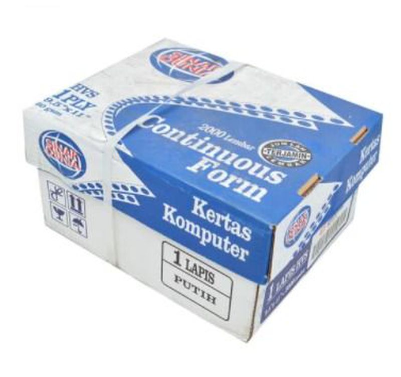Kertas Continuous Form, Spesifikasi : NCR, 9 1/2"x11", 1 Ply-1000 Sheet