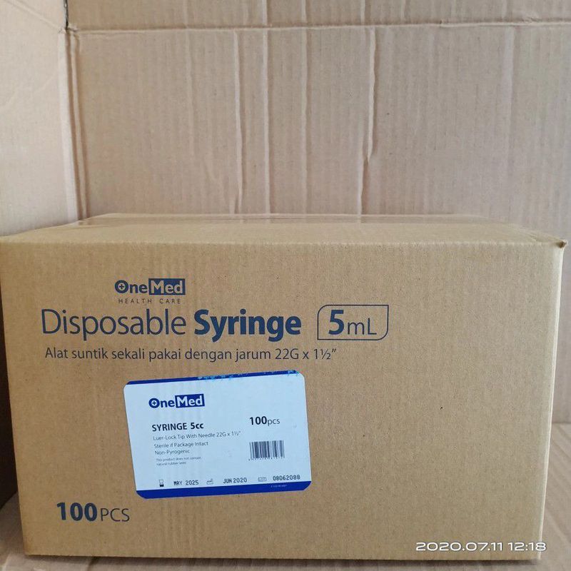 Syringe Onemed 5cc/Jarum Suntik Onemed 5cc isi 100pcs