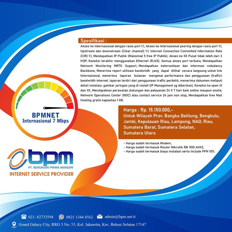 BPMNET Internasional 7 Mbps