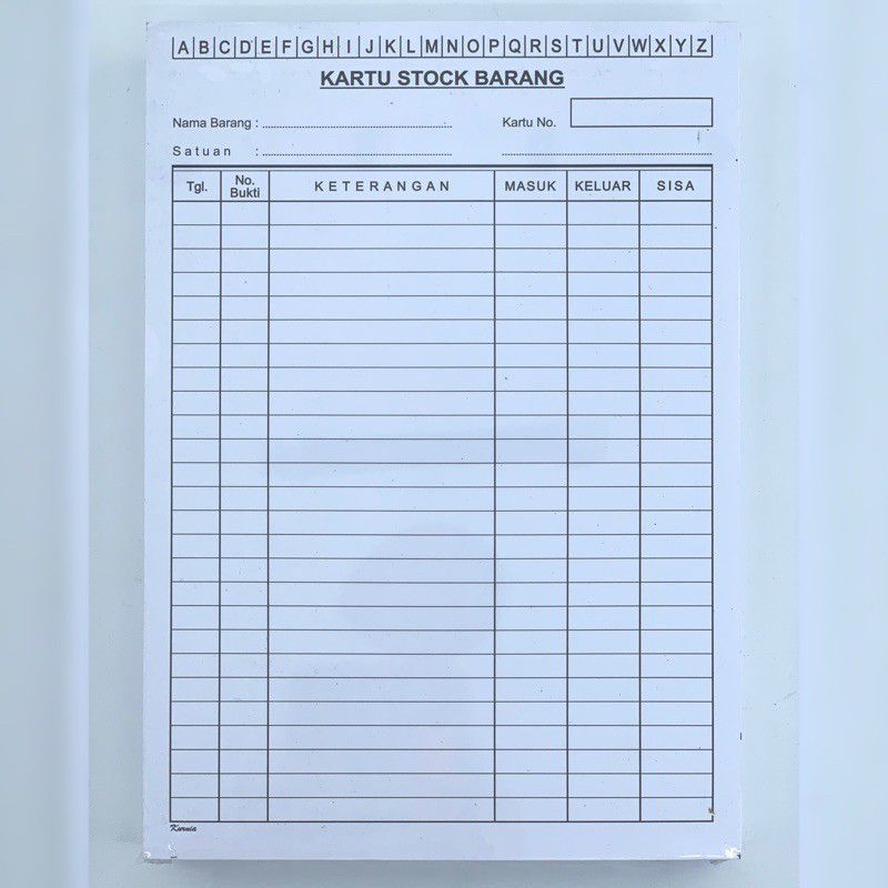 Kartu Stok Putih - Quarto