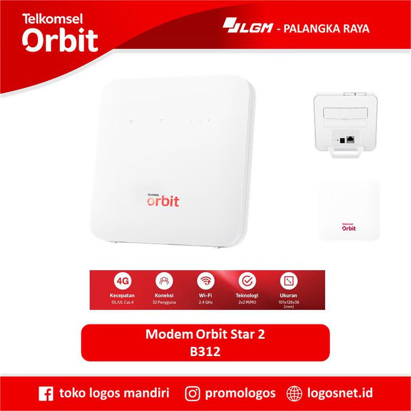 Modem Huawei B312 Orbit Star 2 Tsel 50GB