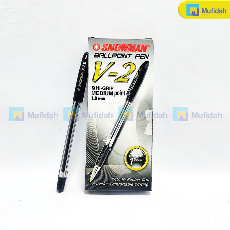 Ballpoint / Pulpen / Pena V2 Snowman - Biru