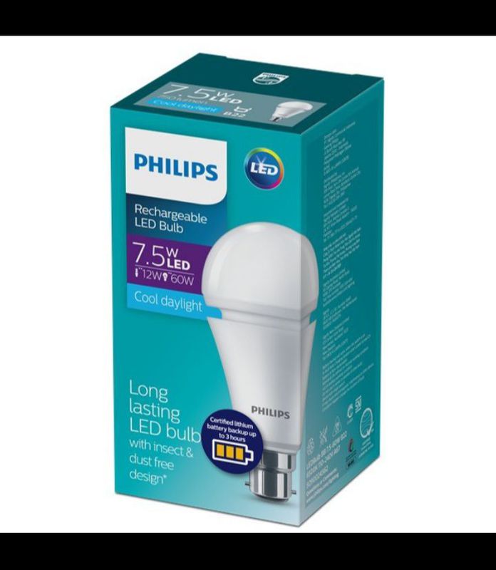 LAMPU PHILIPS RECHARGEABLE LED BULB 7,5 WATT