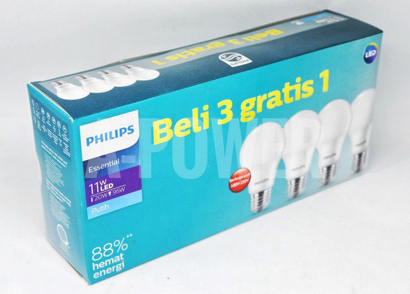 Philips - Lampu LED Essential Multipack / Paket 11W (Putih) - Toko ...