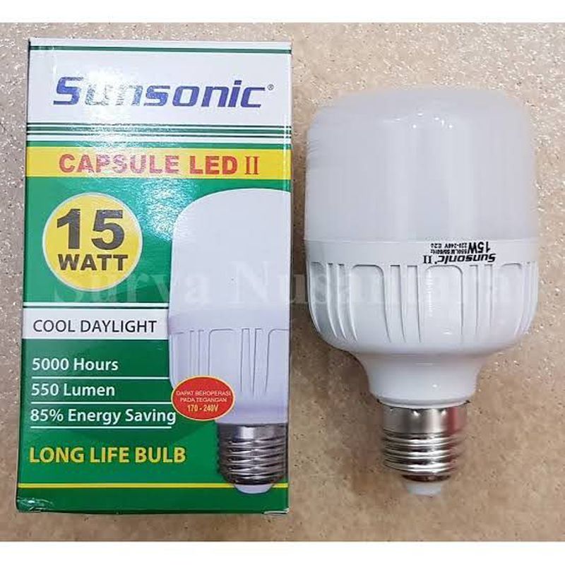 Lampu Sunsonic Plafon Bohlam Bulb LED 15W - 15 Watt