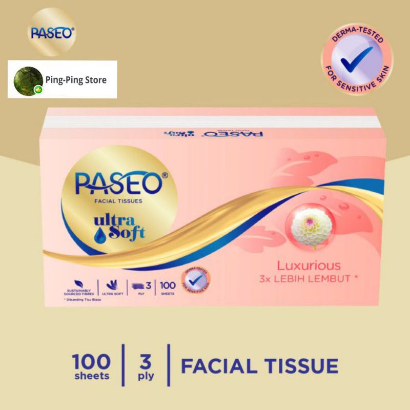 Tissue Paseo Ultra Soft 100 Sheets (1 pack x 100 Sheets 3 ply)
