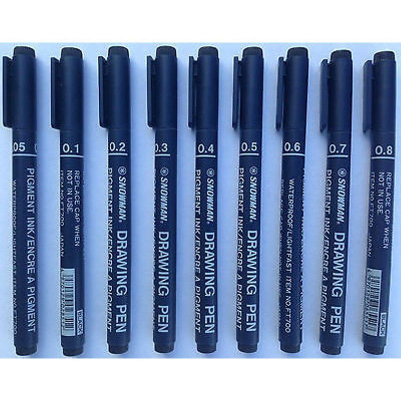 PULPEN Drawing Pen Snowman (0.1-0.8) - 1-2-3-4-5-6-7-8