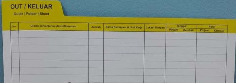 Out Indikator isi 15 Lembar