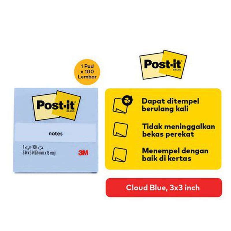 Post it 3M 654 Warna Pastel
