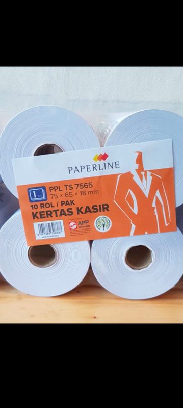Kertas Telstruk / Kertas Termal / Kertas Kasir 1 Ply Uk 75x65 Paperline