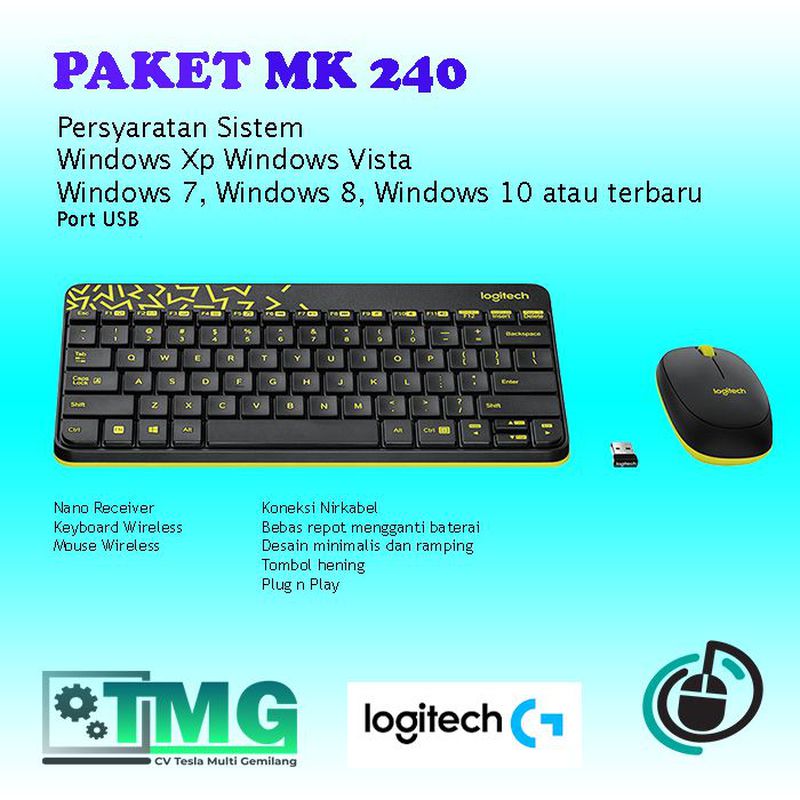 KEYBOARD & MOUSE PAKET MK-240 - Hitam