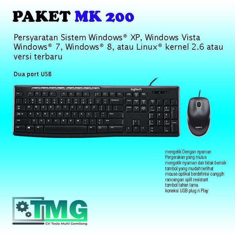 KEYBOARD & MOUSE LOGITECH MK-200