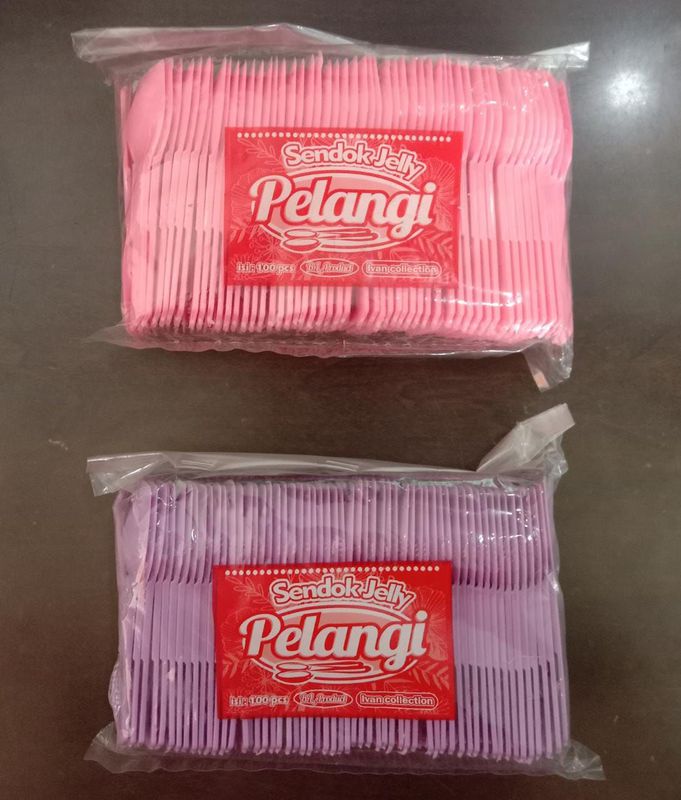 SENDOK JELLY PELANGI ISI 100 - Pink