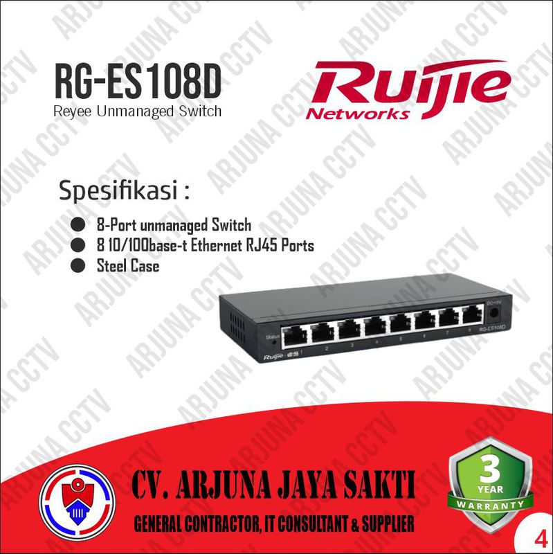 Switch Hub 8 Port Ruijie Reyee Rg Es108d