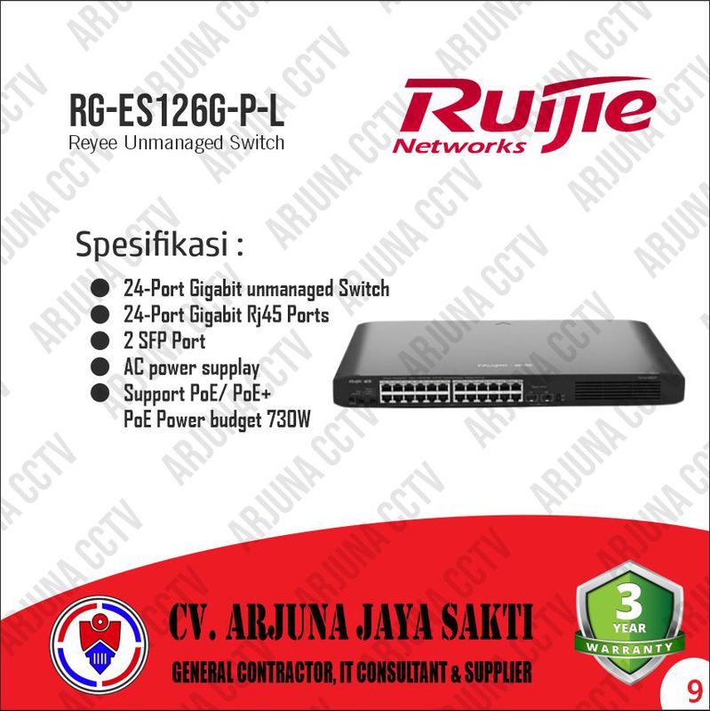 Switch HUB 24 Port Ruijie Reyee RG-ES126G-P-L