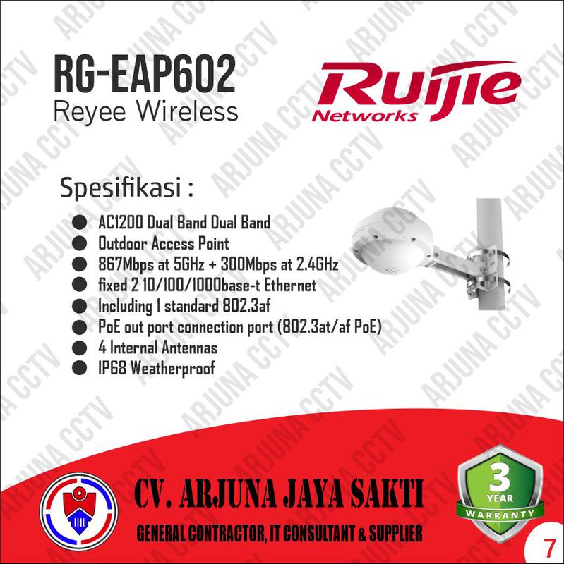 AC1200 Dual Band Dual Band outdoor Access Point Ruijie Reyee RG-EAP602