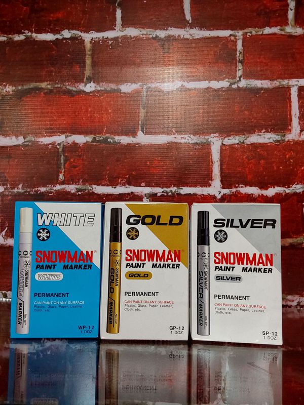 SPIDOL SNOWMAN PERMANENT PUTIH GOLD SILVER BESAR - Silver