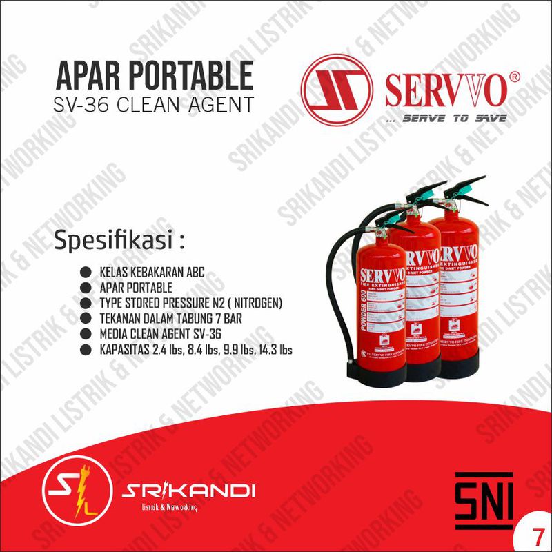 APAR SNI Portable SV-36 HEXAFLUOROPROPANE (HFC-236FA) 9,9Lbs AJS-D0099
