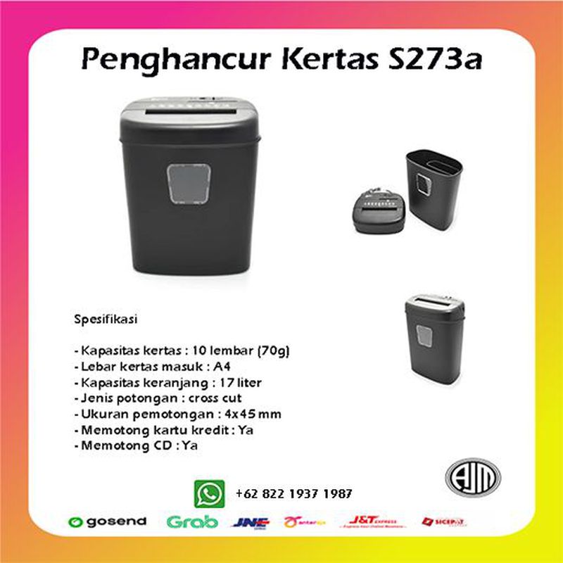 Krisbow Mesin Penghancur Kertas S273a 17L Krisbow Paper Shedder