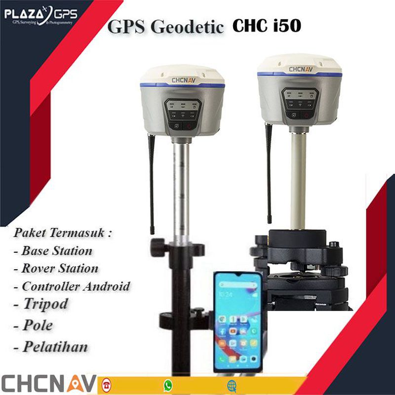 GPS GEODETIC RTK CHC i50 ( BASE, ROVER, CONTROLLER HP ANDROID + LISENSI )