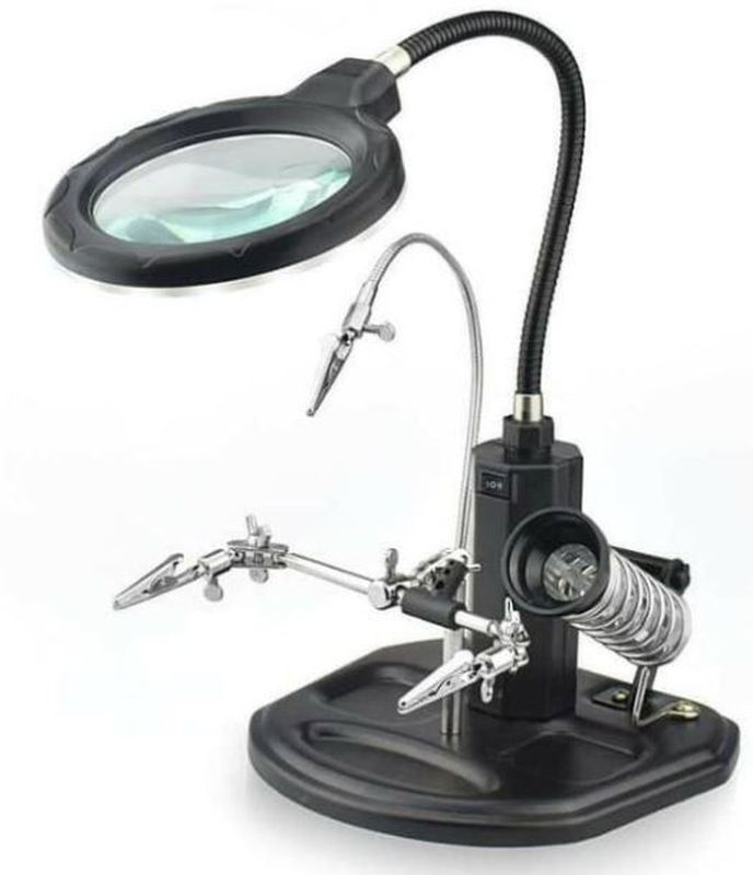 alat bantu solder kaca pembesar-penjepit PCB loupe-helping hand tools