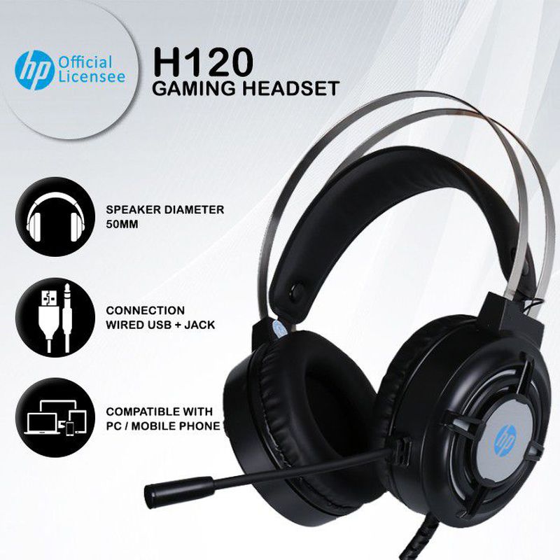 Headset HP H120 - RGB LED USB+2 Jack Wired |H 120