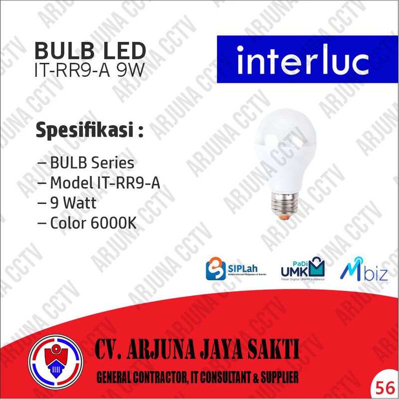 LAMPU INTERLUC BULB LED IT-RR9-A 9W