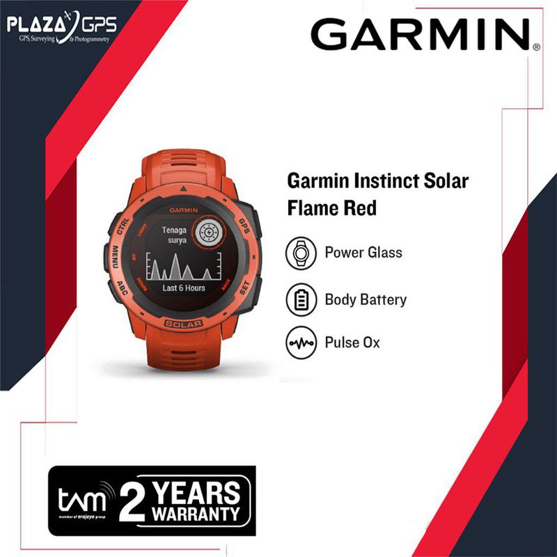 Garmin Instinct Solar Flame Red / Solar merah