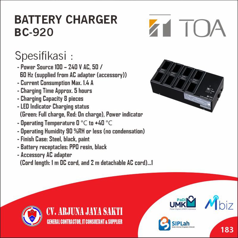 TOA BATTERY CHARGER BC-920