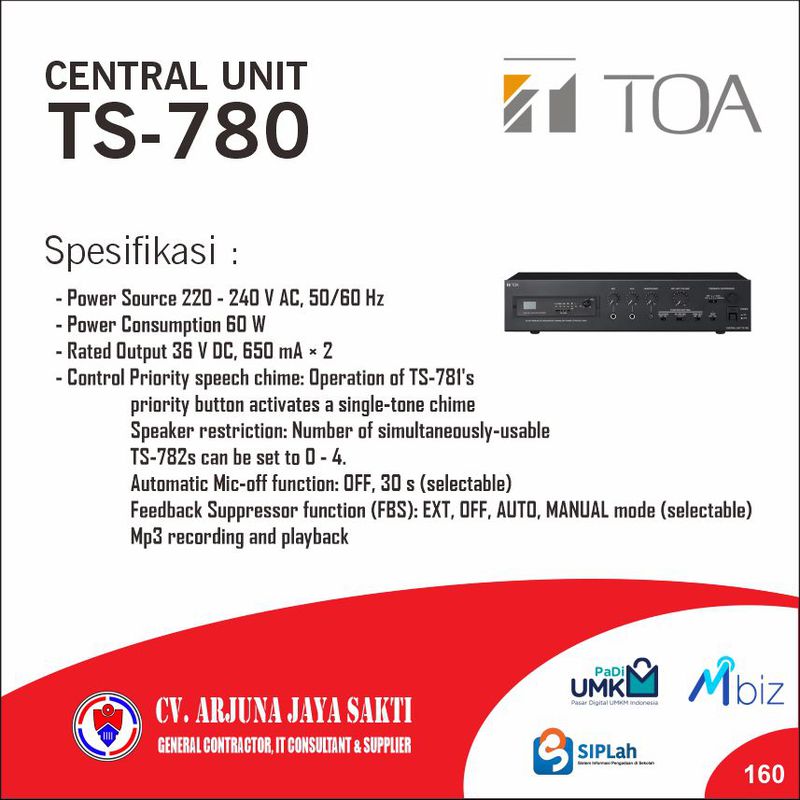 TOA CENTRAL UNIT TS-780