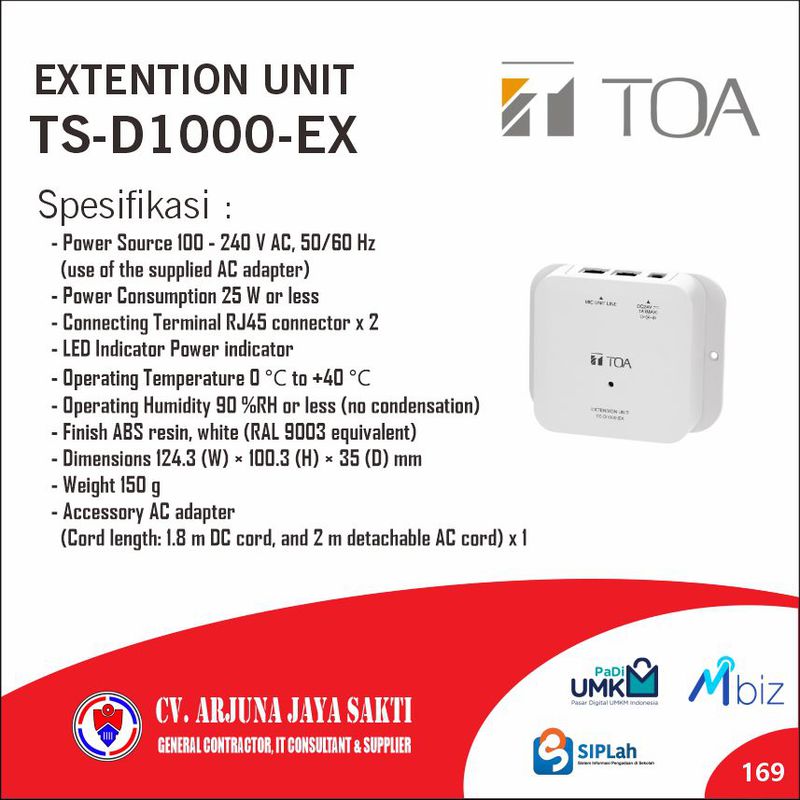 TOA EXTENTION UNIT TS-D1000-EX