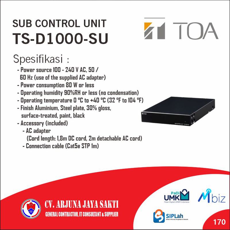 TOA SUB CONTROL UNIT TS-D1000-SU