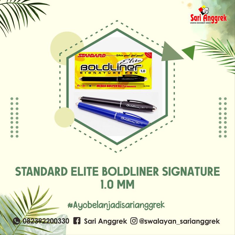 BOLPOIN PULPEN PENA STANDARD BOLDLINER ELITE 1.0 MM - Biru