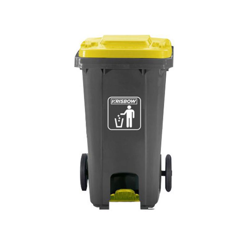 DUST BIN GREY 100L PEDAL & YELLOW LID 10426714