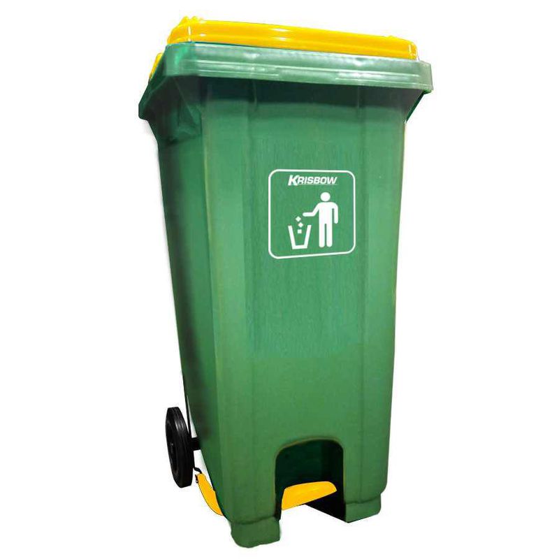 DUST BIN DARK GREEN 120L WITH PEDAL 10202646
