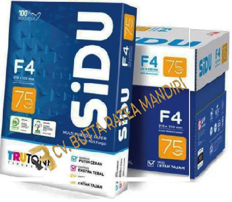 KERTAS HVS SIDU F4 - 75 Gram (BOX)