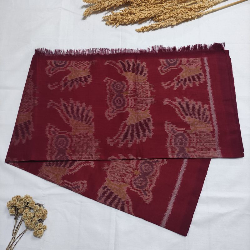 Tenun Ikat Motif Celepuk Kebat - Hitam