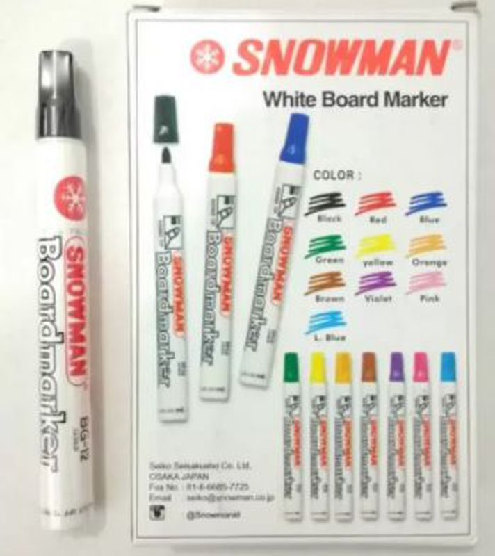 SPIDOL SNOWMAN BOARDMARKER BG-12 ALL COLOR (PACK)