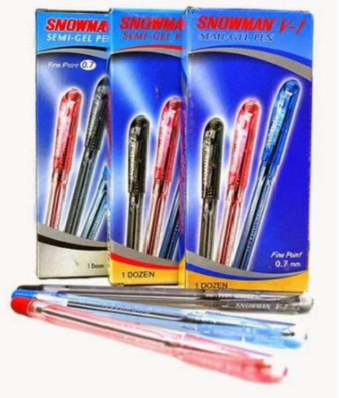 BALLPOINT PEN / PULPEN SNOWMAN V-1 ALL COLOR (PACK)