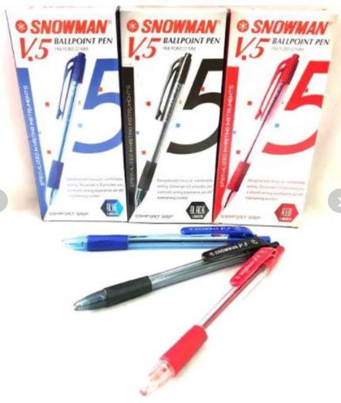 BALLPOINT PEN / PULPEN SNOWMAN V-5 ALL COLOR (PACK)
