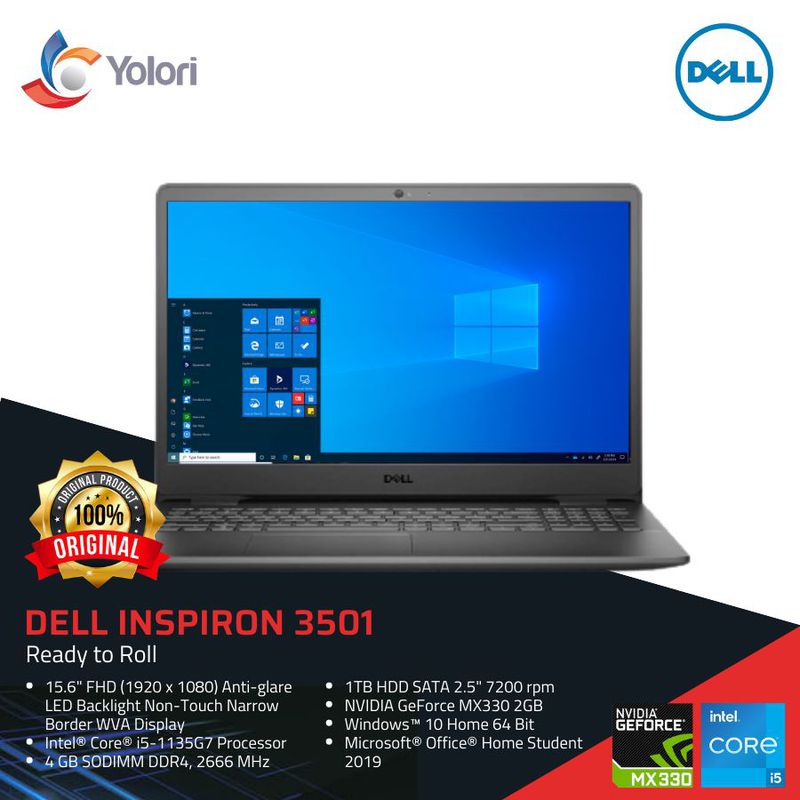 Dell Inspiron 3501 i5-1135G7 4GB 1TB Nvidia MX330 Windows 10 + OHS