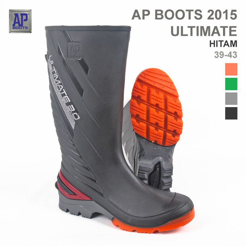 AP Boots Ultimate Hitam - Sepatu Boot PVC - 41