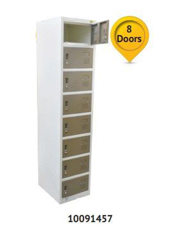 LOCKER 8 DOORS SINGLE COLUMN BROWN