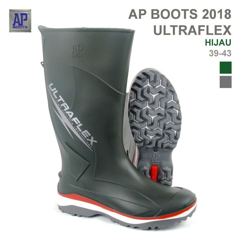 AP Boots Ultraflex Hijau - Sepatu Boot PVC - 40