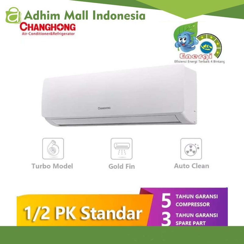 CHANGHONG AC Split Deluxe Double Gold Fin 1/2 PK CSC 05NVB + PEMASANGAN