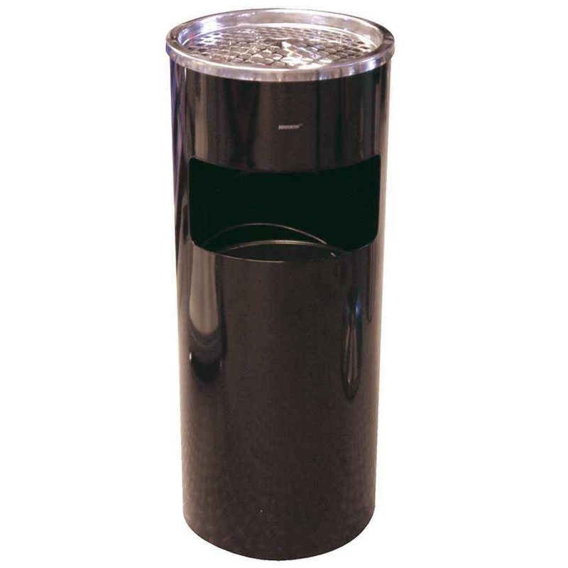 DUST BIN ROUND WITH ASHTRAY BLACK KW1800459