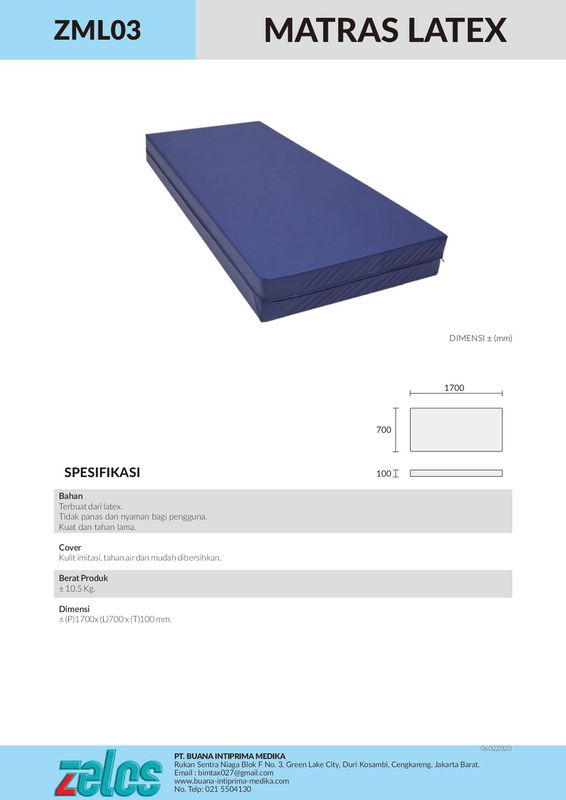 ZELOS MATTRESS LATEX CHILDREN (1700 x 700 x 100 CM) - ZML 03