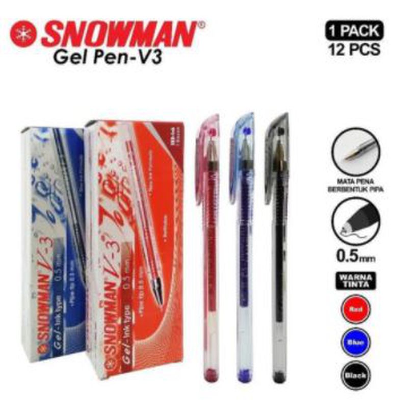 BALLPOINT PEN / PULPEN SNOWMAN V-3 ALL COLOR