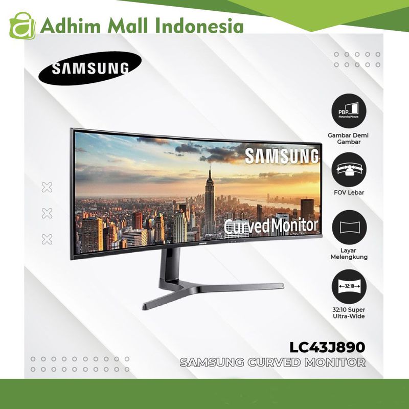 SAMSUNG 43" CJ89 120Hz Ultra Wide Dual-FHD Curved Gaming Monitor with ...